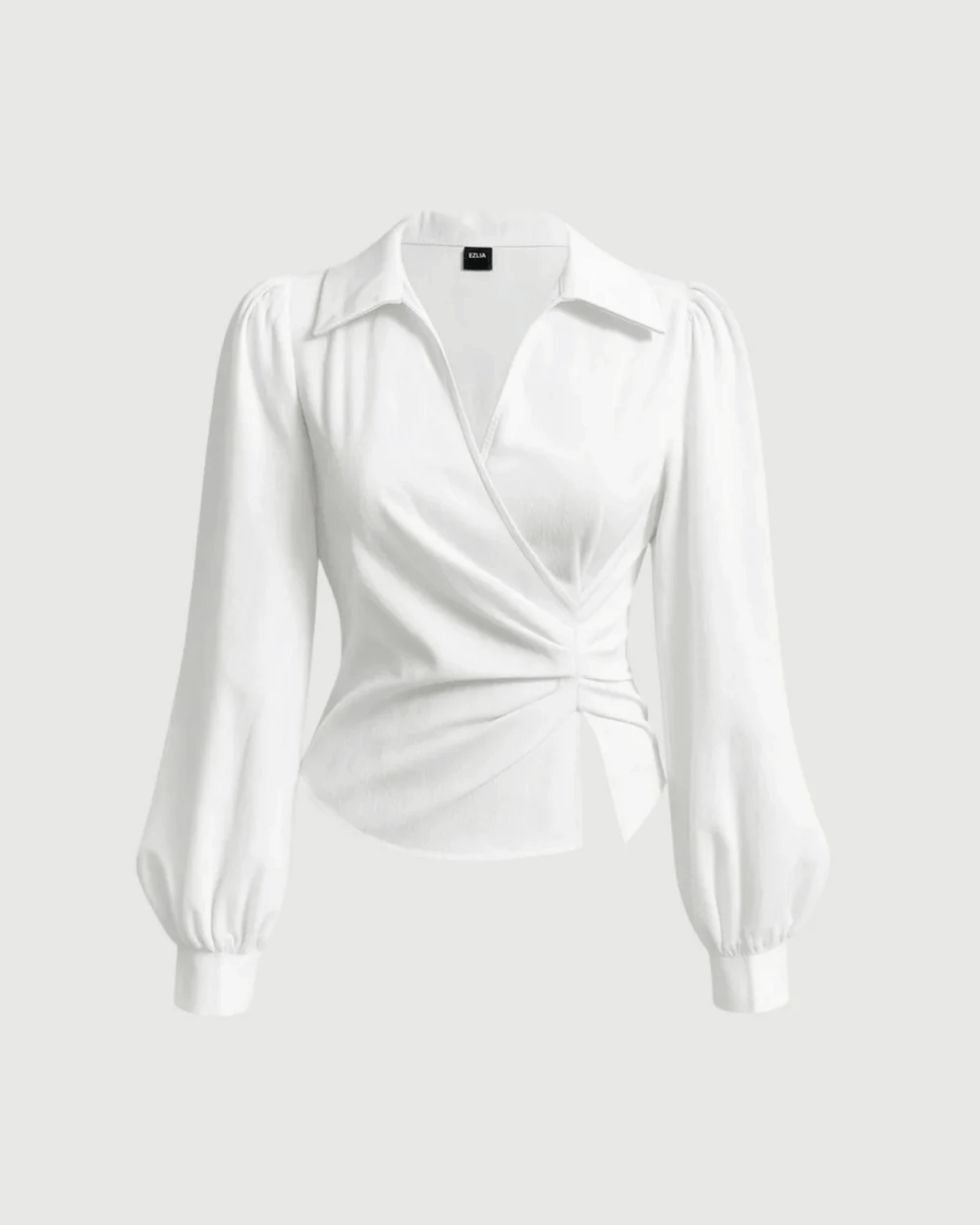 White V-Neck Bubble Wrap Top | Trendy Women’s Fashion Top